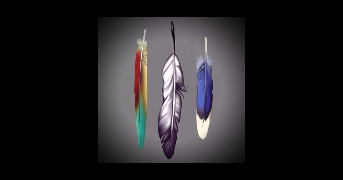 3 Feathers - Feathers - Sticker | TeePublic