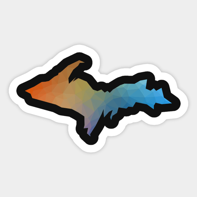 Low Poly U.P. - Upper Peninsula - Sticker | TeePublic