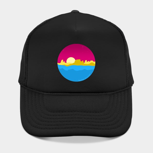 Subtle Pansexual Pride Flag Desert Landscape - Pansexual Pride - Hat ...