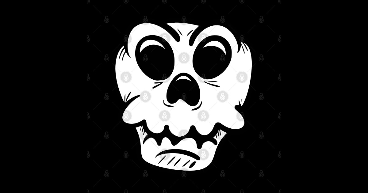 surprised skull - Cartoon Skull - Sticker | TeePublic