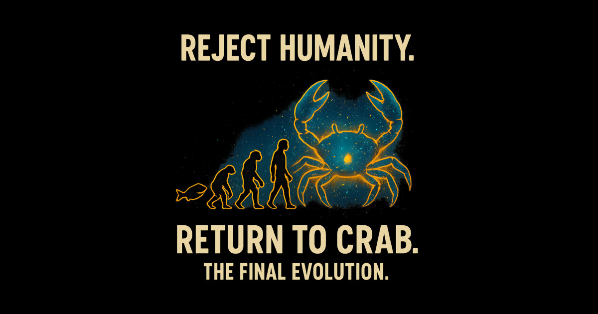 Reject Humanity Return to Crab Evolution - Reject Humanity - Sticker ...