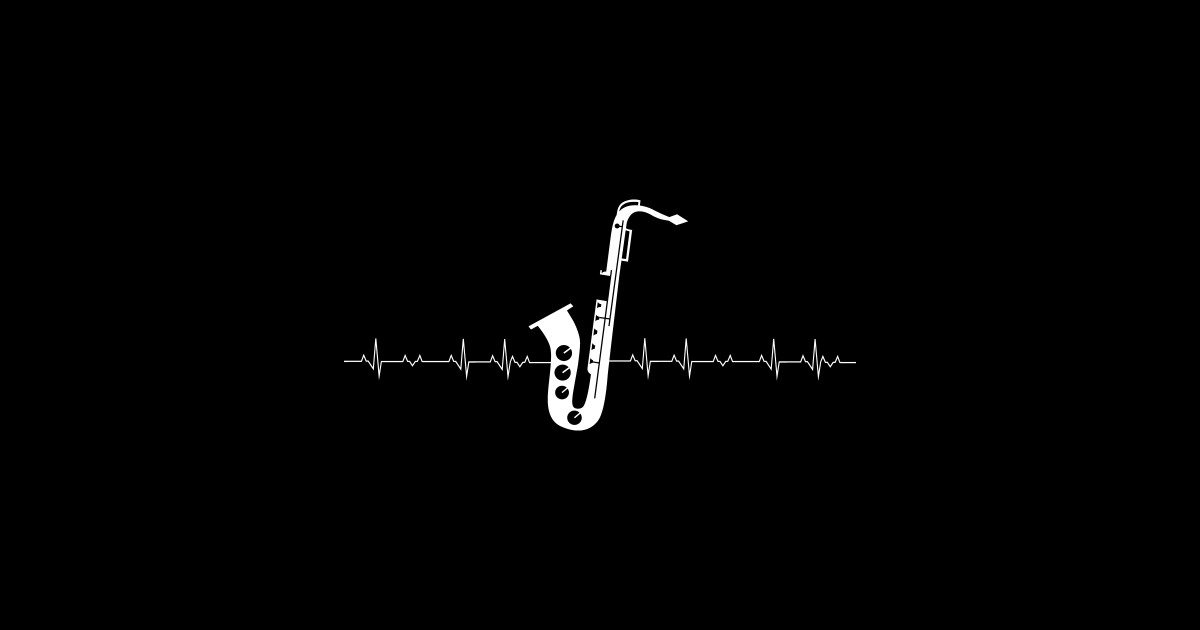 saxophone heartbeat - Saxophone Lover - Sticker | TeePublic