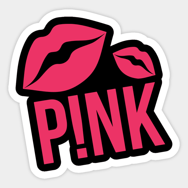 Pink With Lipsy LOgo - Typography Apparel - Sticker | TeePublic