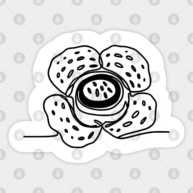 Rafflesia Bloom Line Drawing - Flower - Sticker | TeePublic