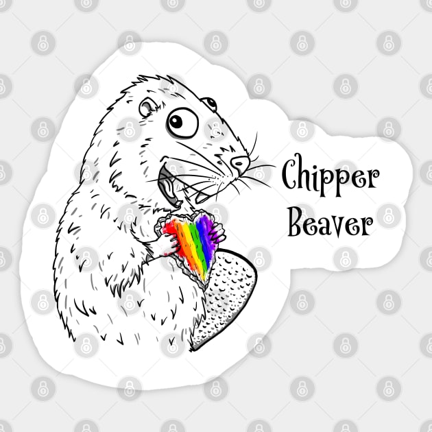 Rainbow Chipper Beaver - Animal - Sticker | TeePublic