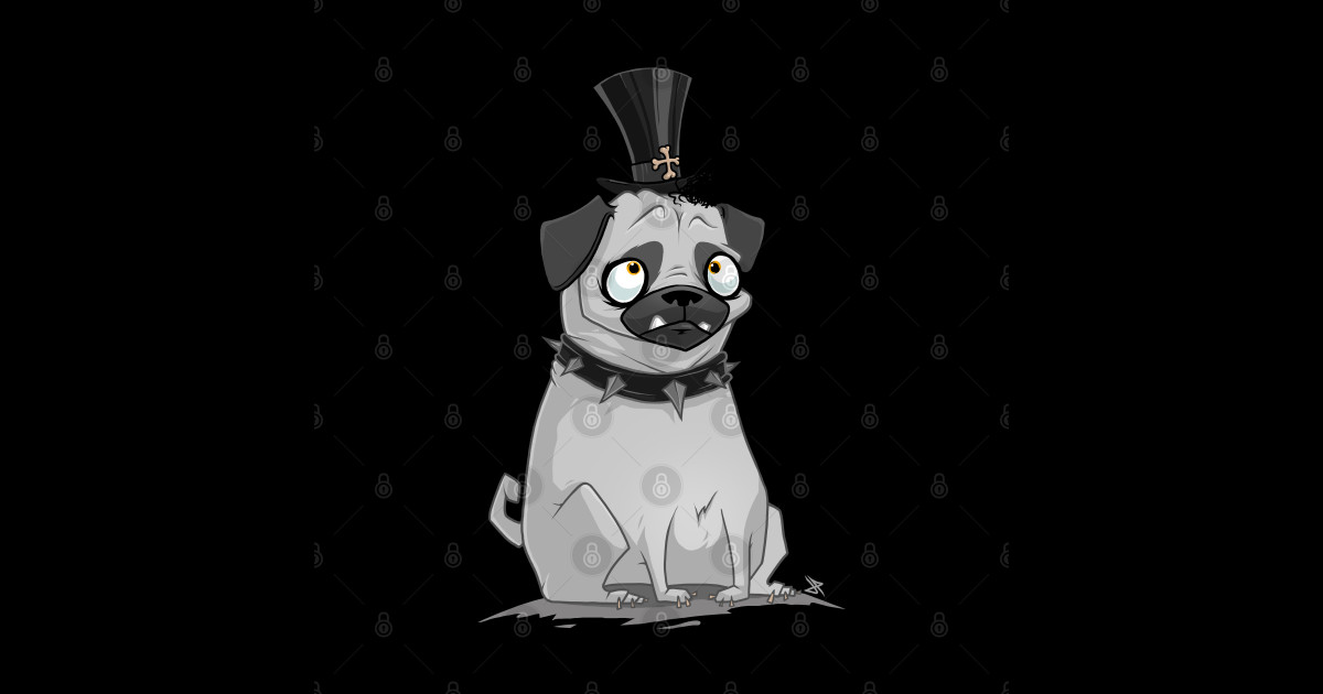 creepy pug - Pug - Sticker | TeePublic