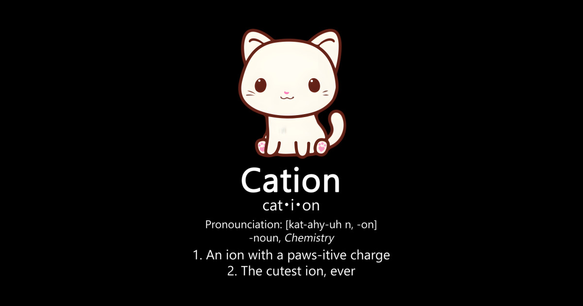 Cation Cat Ion Science Pawsitive Pun Chemistry - Cat Ion - Posters and ...