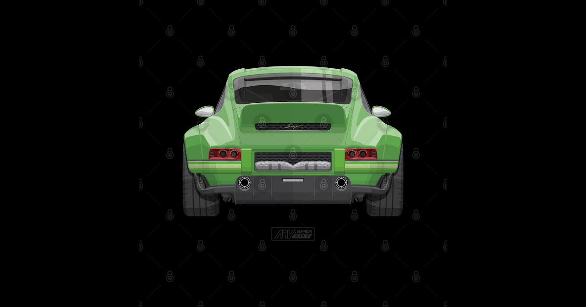 911 Singer DLS Reimagined Green Rear - Singer - Posters and Art Prints ...