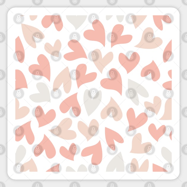 Seamless powder pink hearts pattern - Pink Hearts Pattern - Sticker ...
