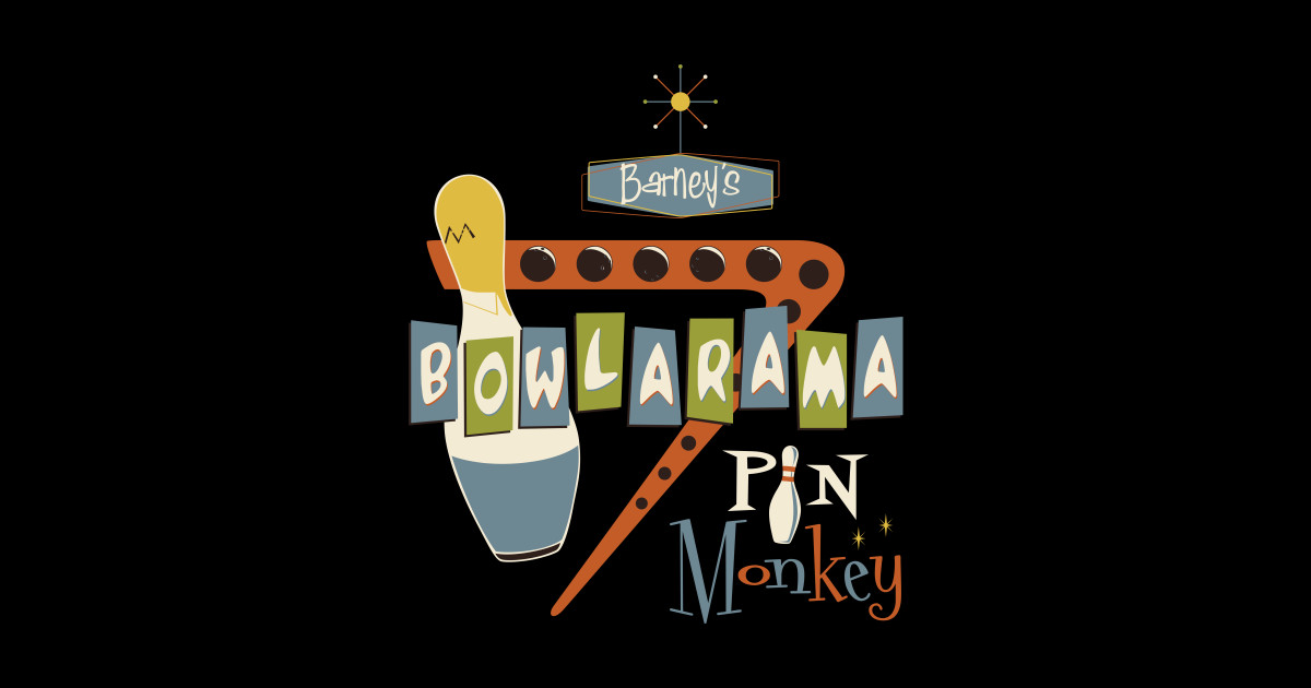 Barney's Bowlerama - Bowling - Pin | TeePublic