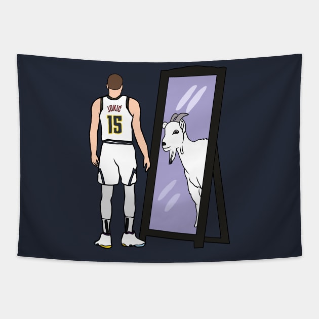 Nikola Jokic Mirror GOAT - Nikola Jokic - Tapestry | TeePublic