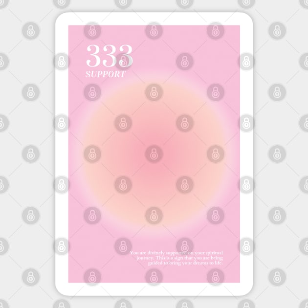 Pastel Pink Angel Number 333 - Angel Numbers - Sticker | TeePublic