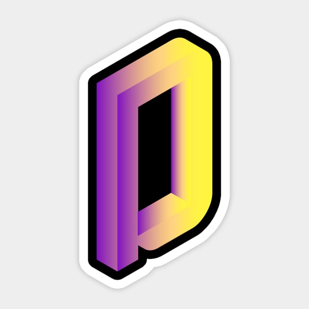 LetterArt Letter D - Letter D Letter Art - Sticker | TeePublic