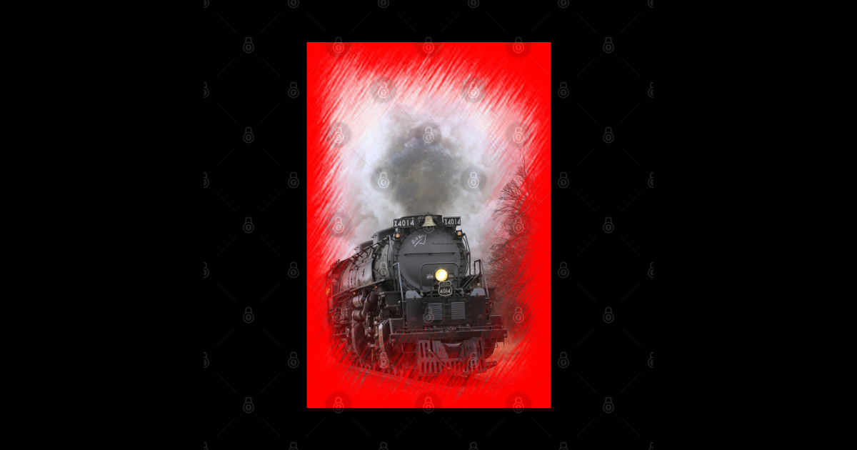 Big Boy 4014 Steaming threw Black Wolf Kansas with tree's and cloud's ...