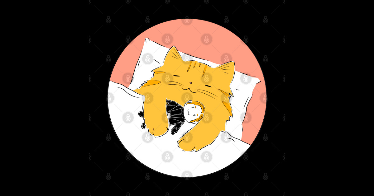 Good Night - Millicent With Her Hux Doll - Millicent The Cat - Sticker ...