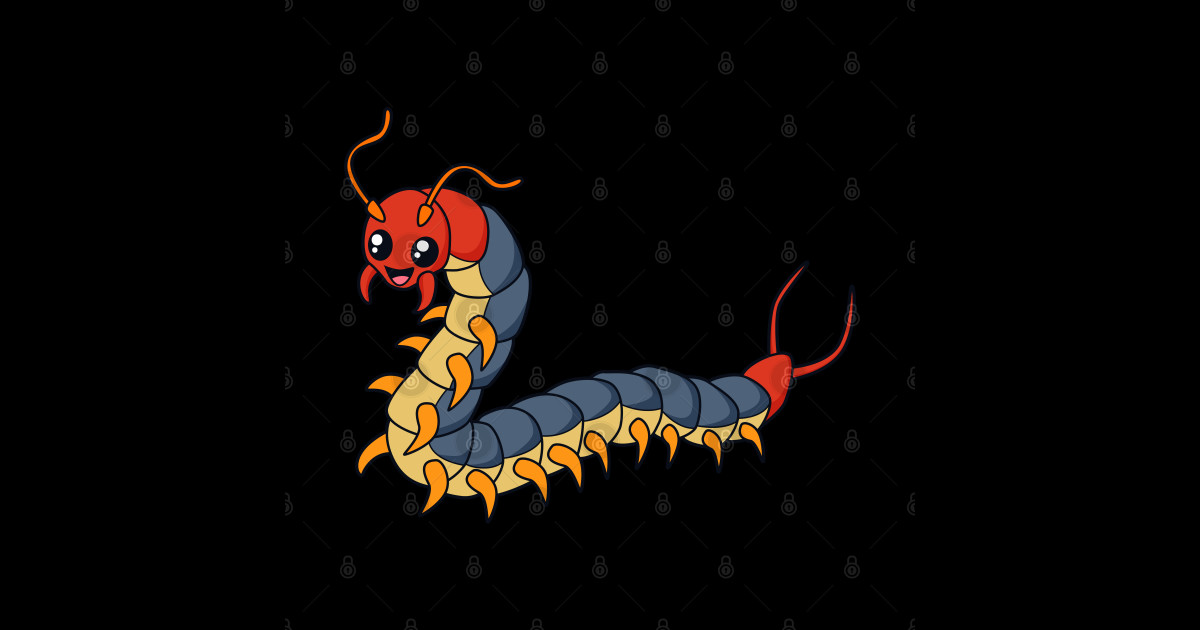 Kawaii centipede - Kawaii Centipede - Sticker | TeePublic