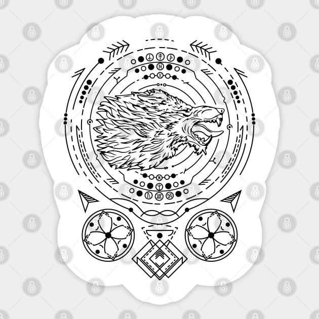 Fenrir | Norse Pagan Symbol - Fenrir Norse Wolf - Sticker | TeePublic
