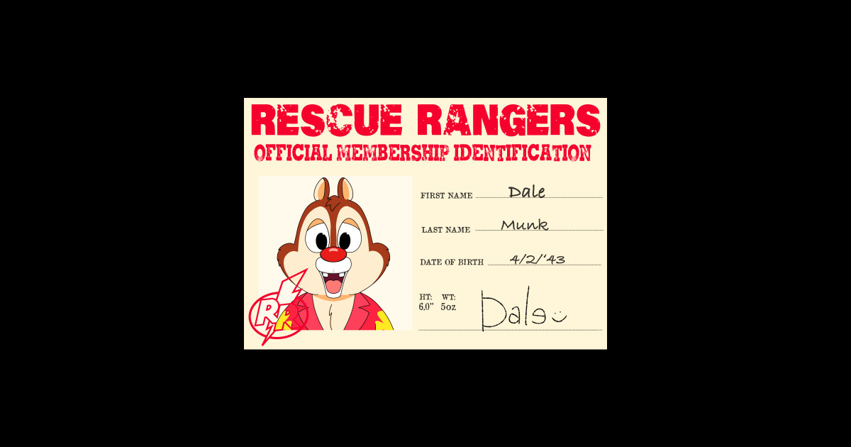 Dale: Rescue Rangers I.D. - Rescue Rangers - Sticker | TeePublic