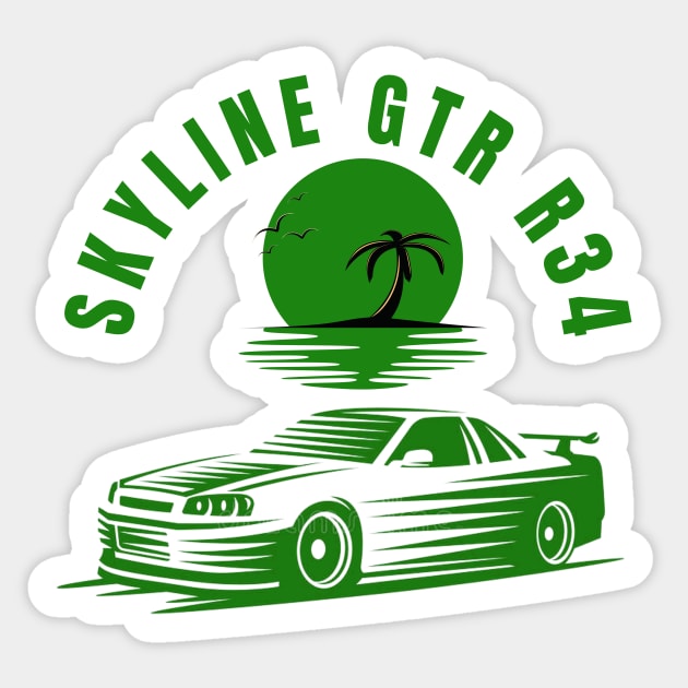 Skyline GTR R34 - R34 - Sticker | TeePublic