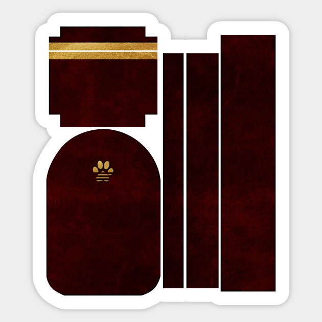 Textured Red Gold Paw Print - Little Paw - Sticker | TeePublic