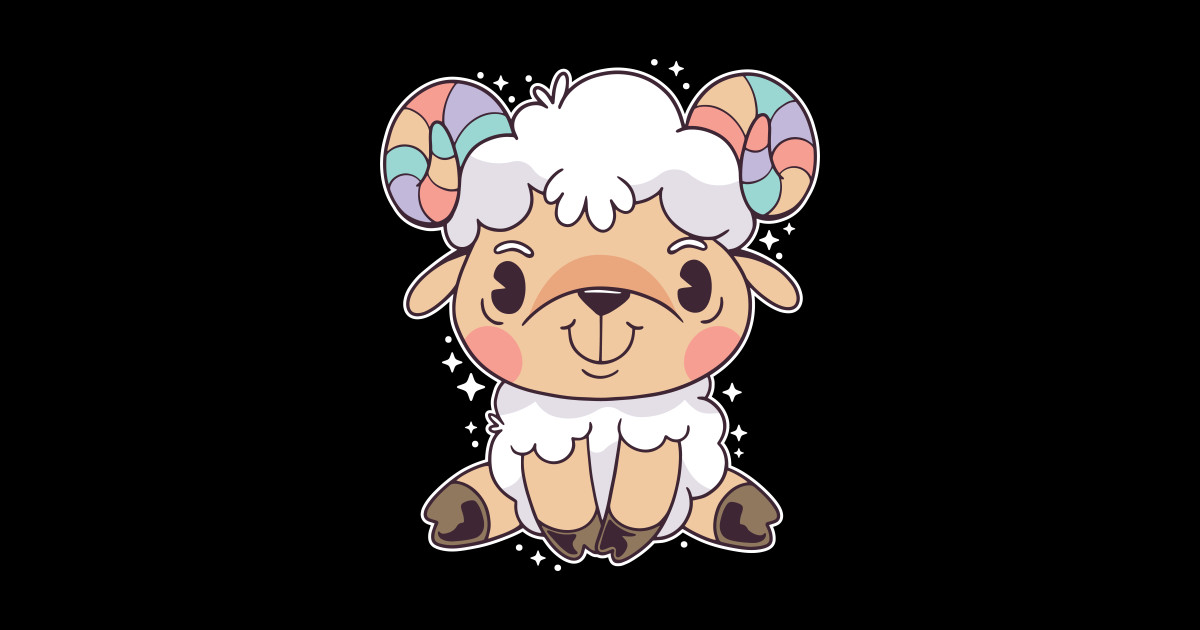 cute Aries funny cartoon - Aries - Sticker | TeePublic