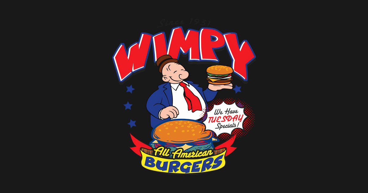 Wimpys Burger All American Logo - Wimpys Burger Logo - T-Shirt | TeePublic