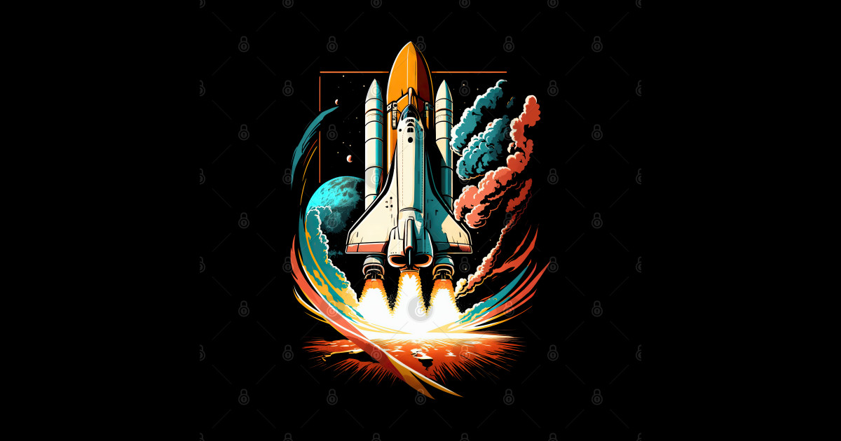 NASA Space Shuttle Launch - Space Shuttle Launch - Sticker | TeePublic