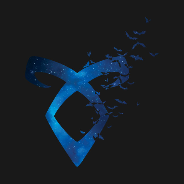 Shadowhunters rune - Angelic power rune with bats (blue galaxy) - gift ...