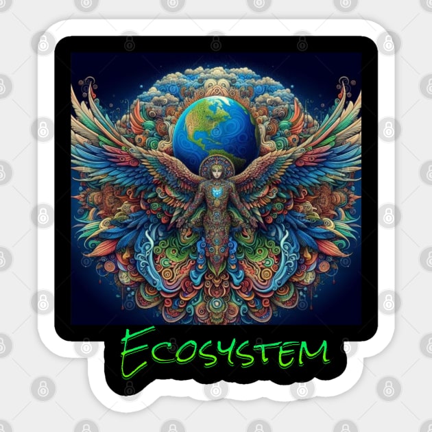 Ecosystem - Psychedelic Art - Sticker | TeePublic