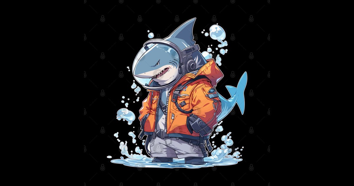 Anime Deep Sea Diver Shark - Anime Deep Sea Diver Shark - Sticker ...