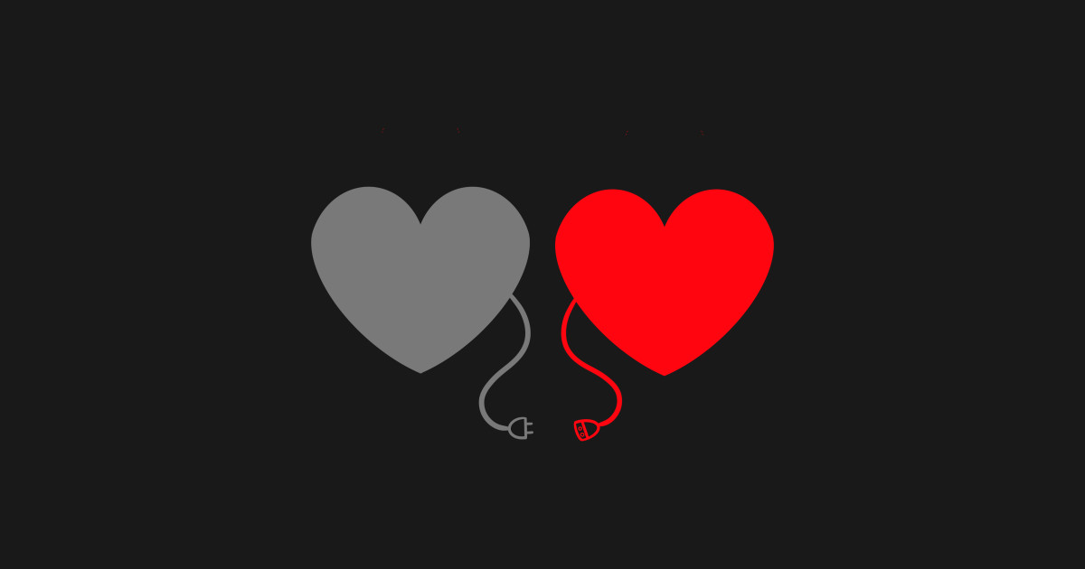 Recharging Love - Hearts Power Connection Illustration - Love - T-Shirt ...