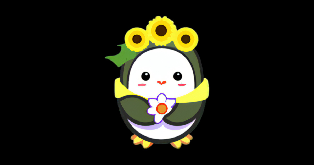 Cute Sunflower Penguin - Penguin - Sticker | TeePublic