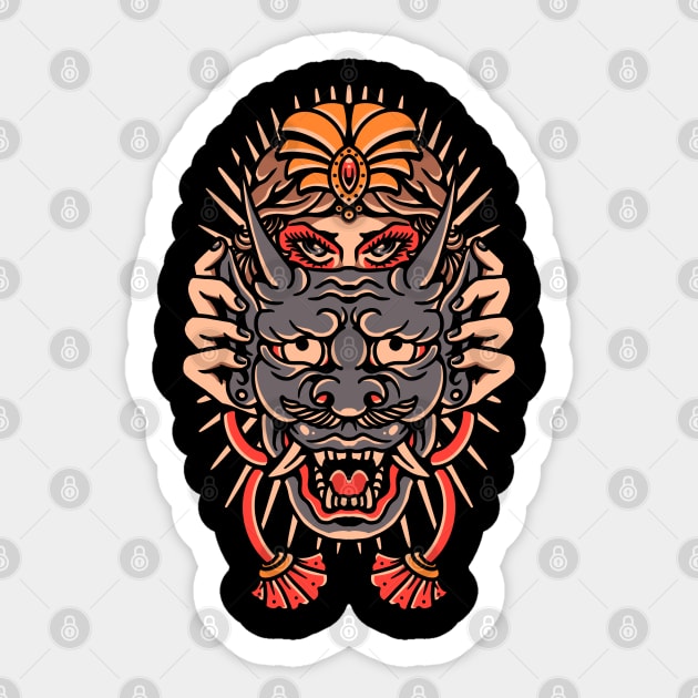 evil mask tattoo - Tattoo - Sticker | TeePublic