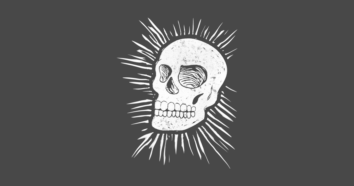 Block print skull - Skull - T-Shirt | TeePublic