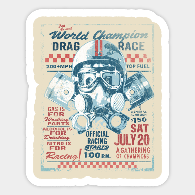 WORLD CHAMP! - Car Race - Sticker | TeePublic