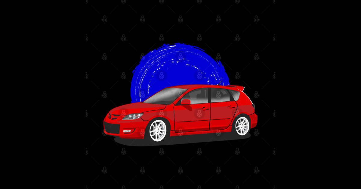 Red Mazda 3 MPS - Mazda - Sticker | TeePublic