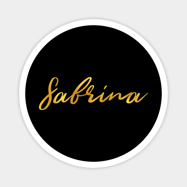 Sabrina Name Hand Lettering in Faux Gold Letters - Sabrina - Magnet ...