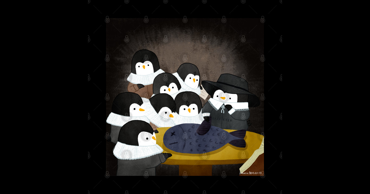 Anatomy Lesson by Dr Penguin Art Series - Anatomy Lesson Penguins ...