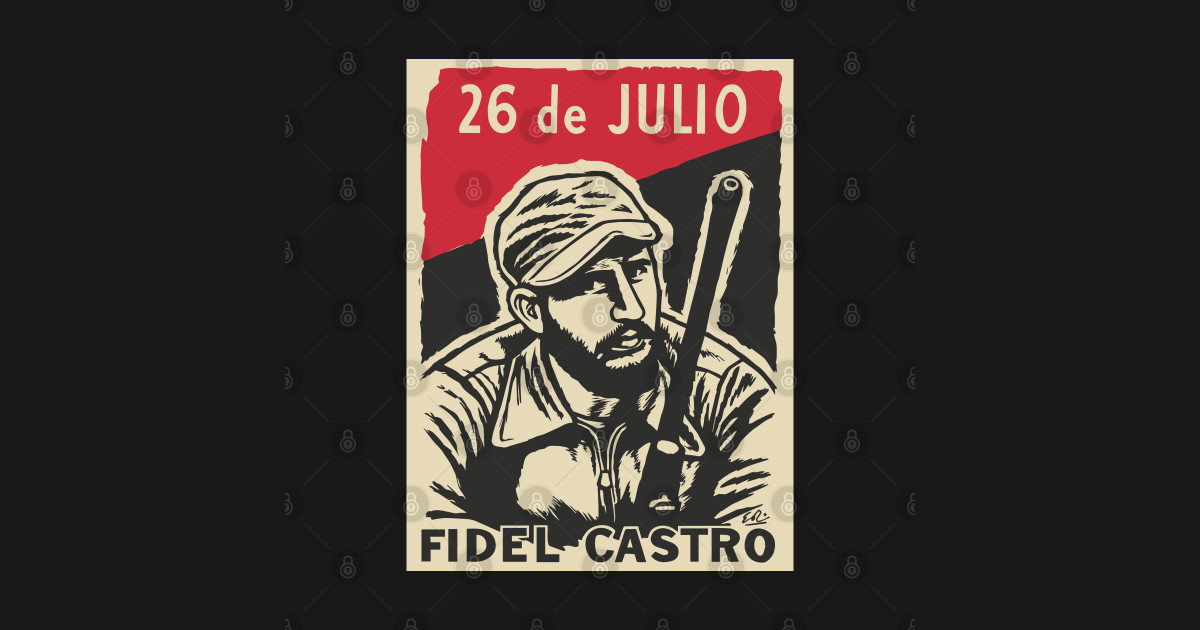 Fidel Castro Poster - Portrait Art - Fidel Castro Cuba - T-Shirt ...