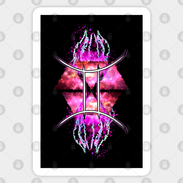 Gemini Zodiac - Pink Abstract - Gemini - Sticker | TeePublic