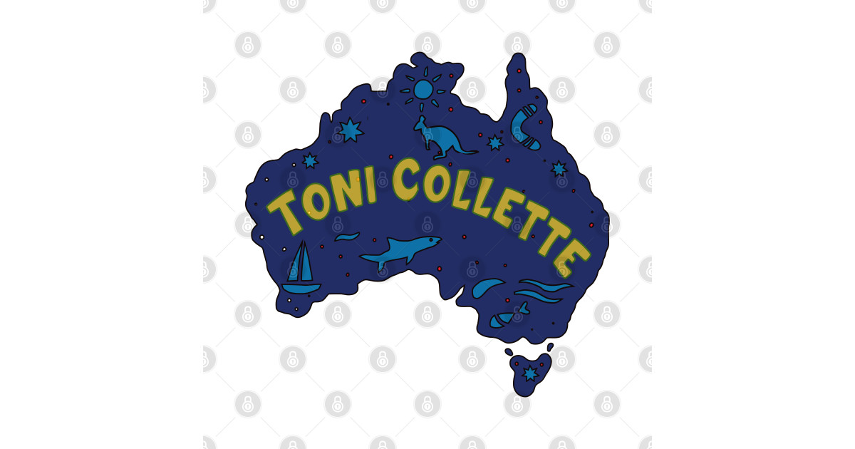 AUSSIE MAP TONI COLLETTE - Australia - T-Shirt | TeePublic
