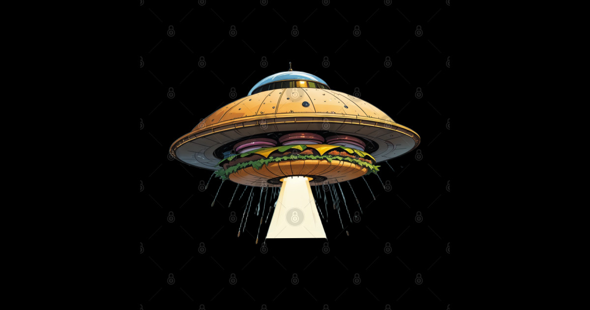 Intergalactic Burger: UFO Food Fusion - Ufo Gift - Sticker | TeePublic