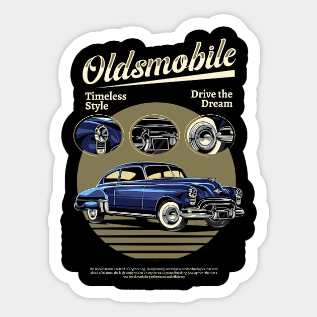 Rocket 88 Timeless Style - Oldsmobile Rocket 88 - Sticker | TeePublic