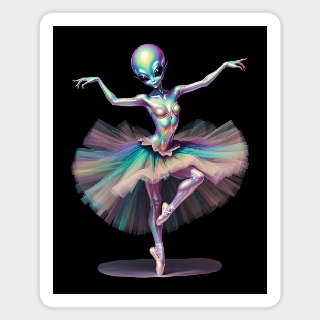 Colorful Alien Ballerina - Ballerina - Sticker | TeePublic