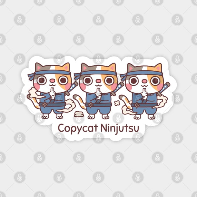 Cute Ninja Cats Copycat Ninjutsu Funny - Copycat - Magnet | TeePublic