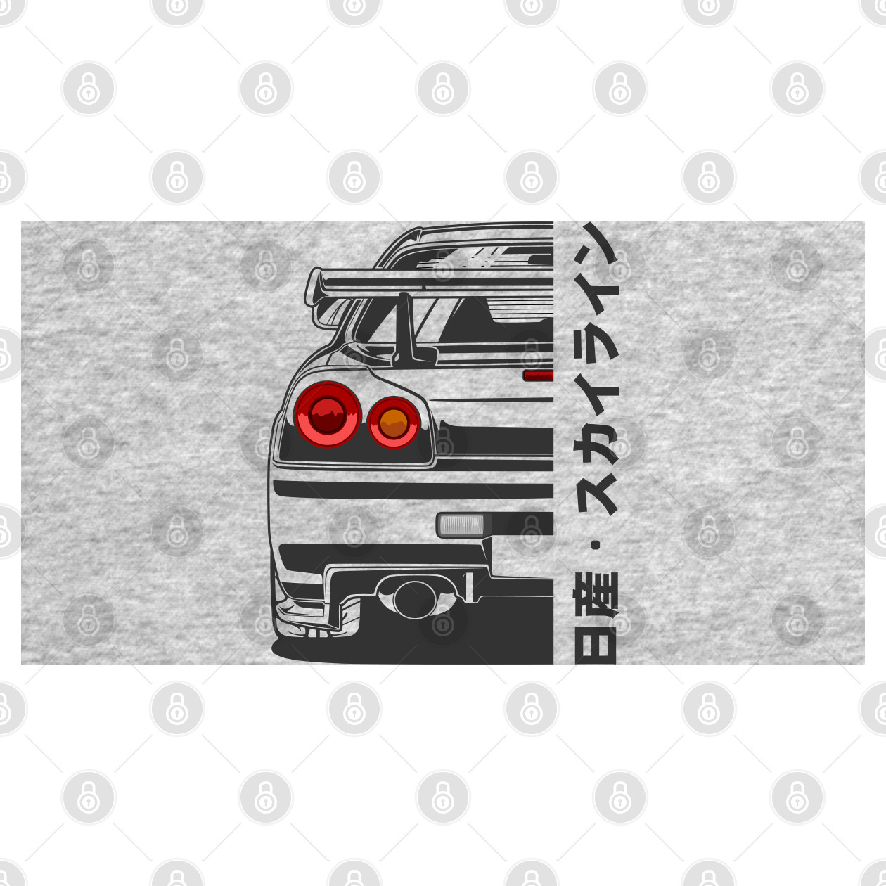 Nissan Skyline GTR R34 Line Art Illustration - Nissan Skyline - T-Shirt ...