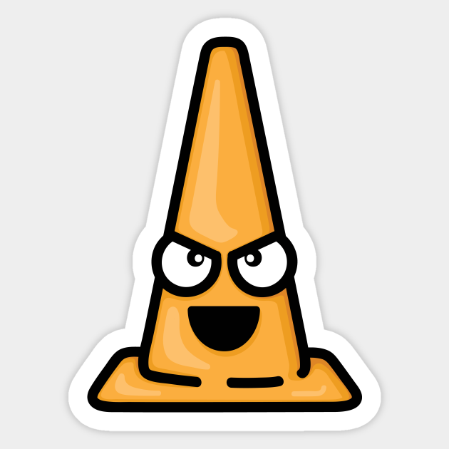 Evil Cone - Traffic Cone - Sticker | TeePublic