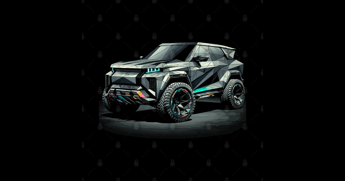Geometric Terrain Conqueror: Futuristic 4x4 Vehicle - 4x4 - Sticker ...