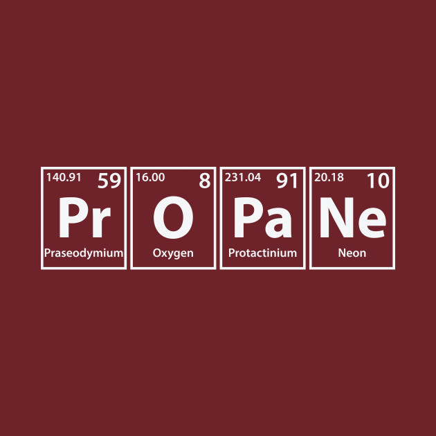 Propane (Pr-O-Pa-Ne) Periodic Elements Spelling - Propane - T-Shirt ...