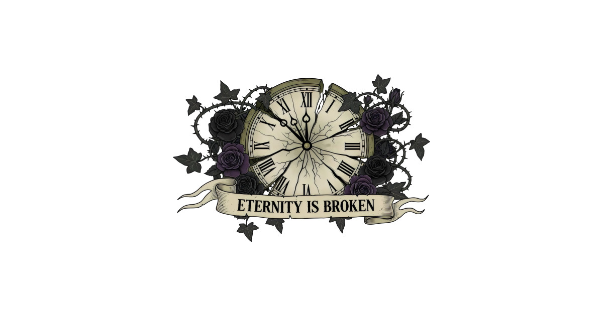 Broken Clock Gothic Art – Eternity is Broken, Dark Roses Time Mortality ...